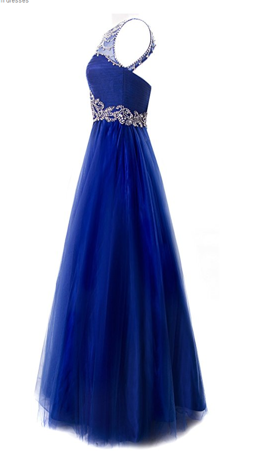 Formals Princess Ball Gown Prom Dress Illusion Neckline on Luulla