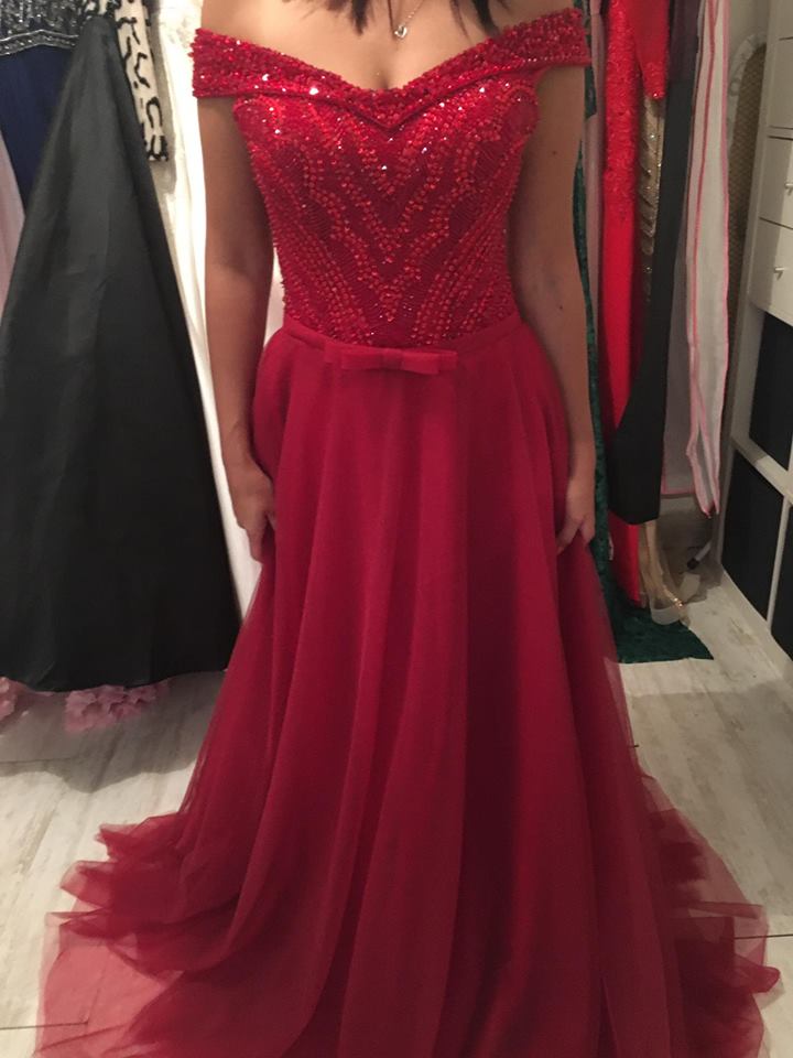 Red Beading Prom Dress,evening Formal Gowns ,Beaded Party Dress Long on ...